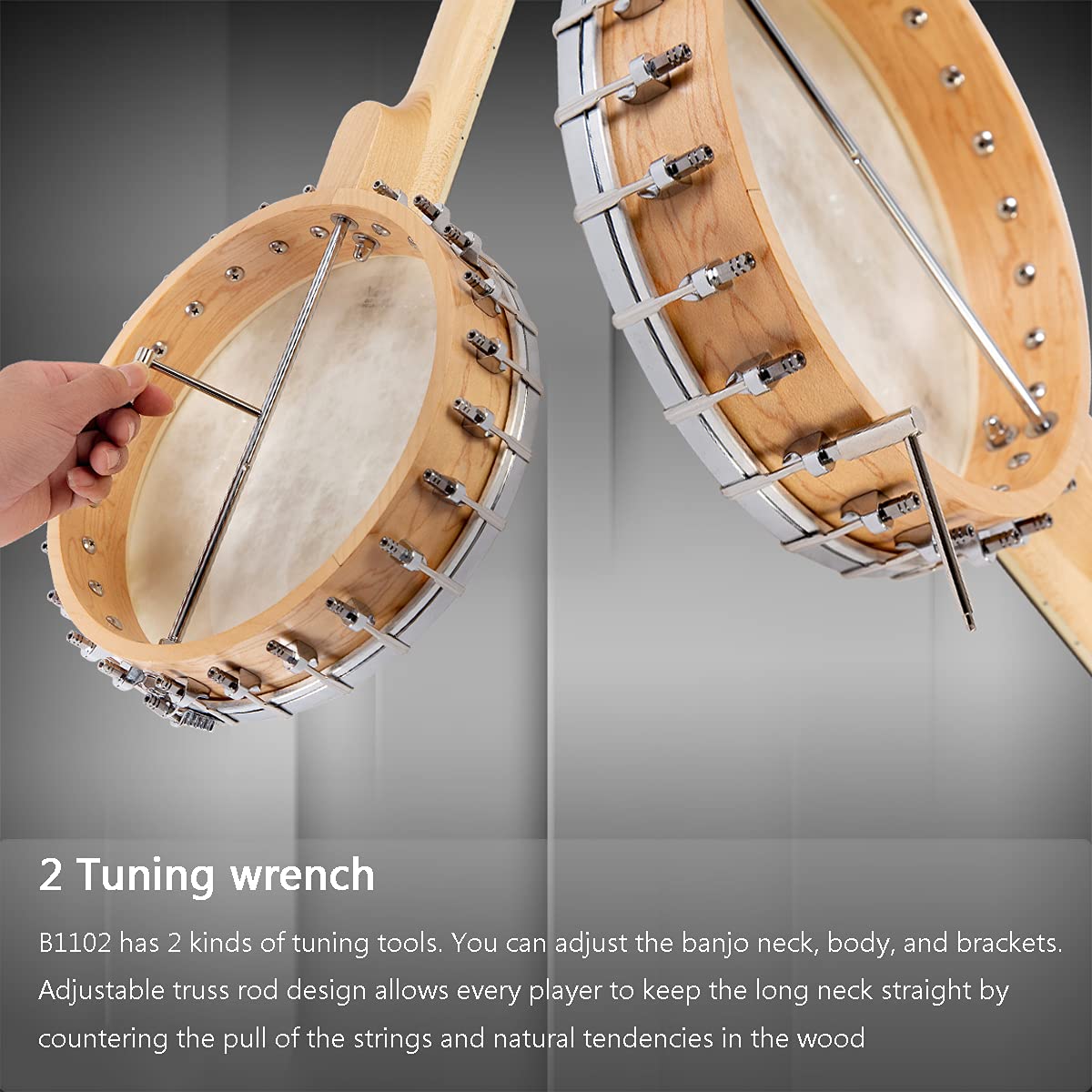 Snapklik.com : Mulucky 5 String Banjo - Full Size