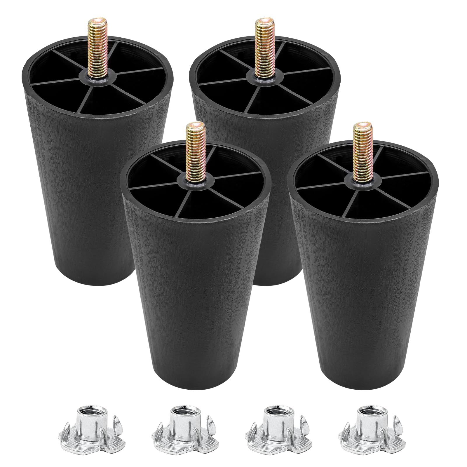 Amazon.com: Luomorgo 4 Pcs 4 Inch Plastic Table Legs, Black Tapered ...
