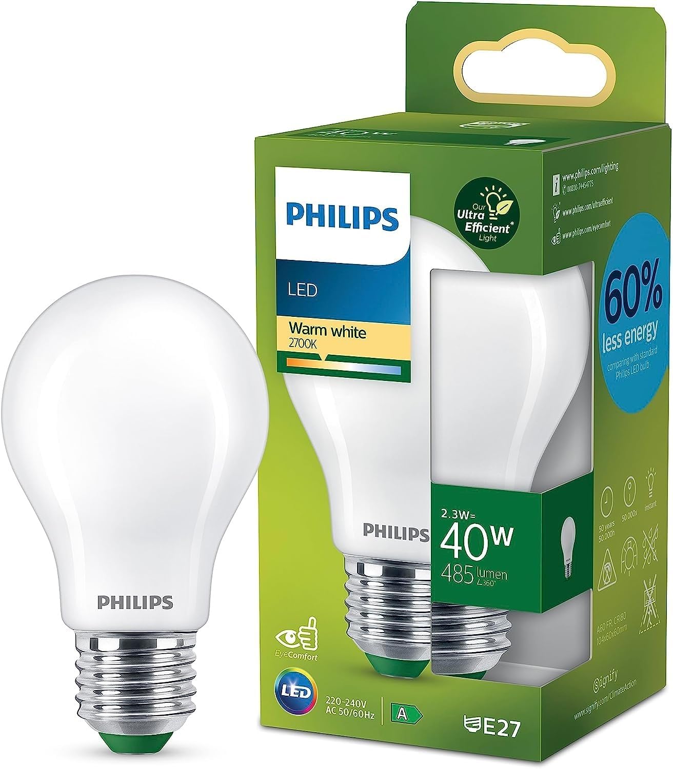 Philips Ultra Efficient - Ultra energy saving lights, E27 LED light ...