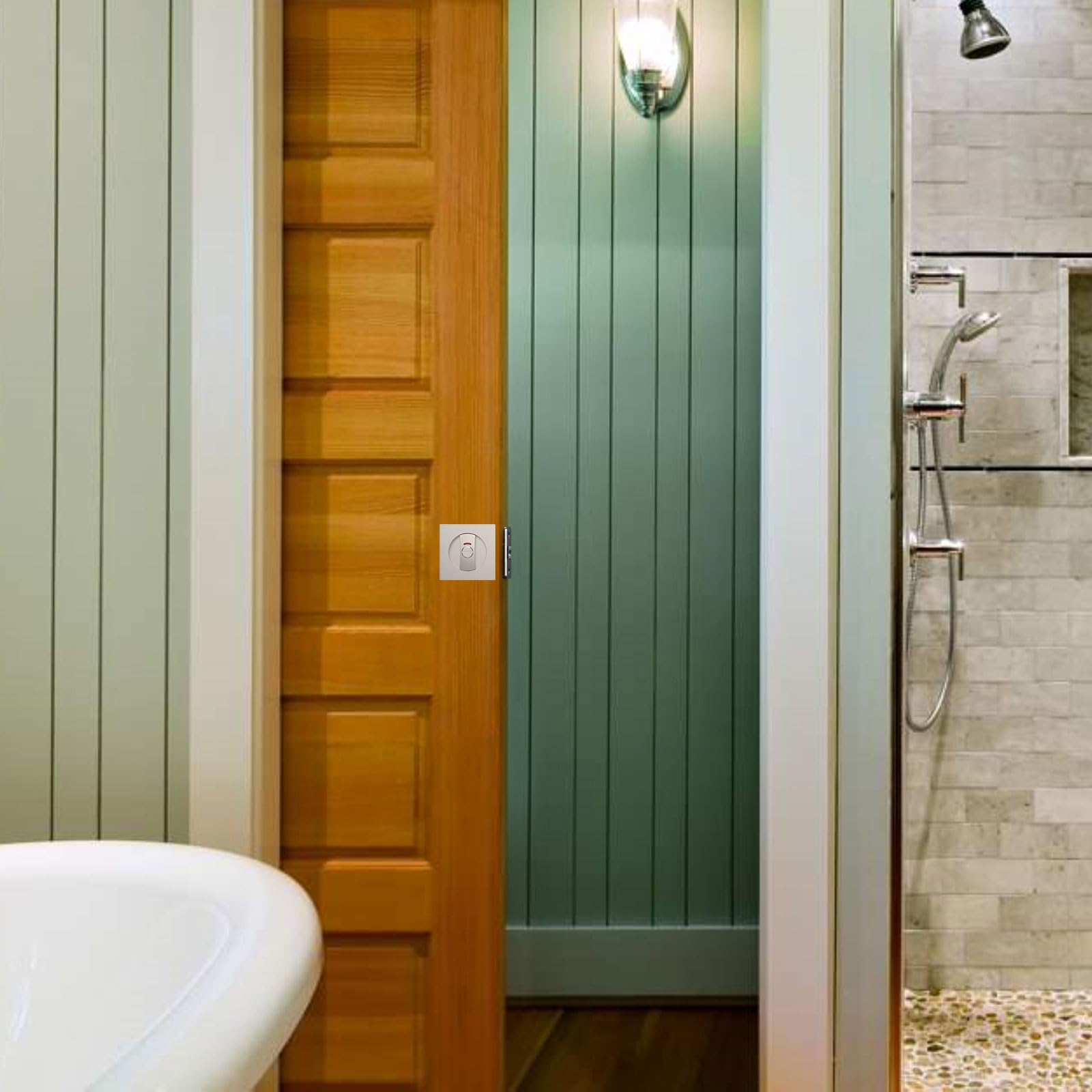 Snapklik.com : Coinkoly 2 Pack Brushed Nickel Pocket Door Lock