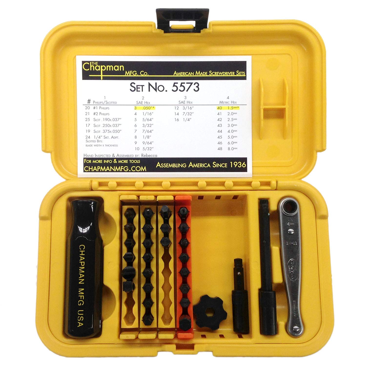 Buy Chapman MFG 5573 Deluxe 25 Piece Standard And Metric Allen Hex Mini