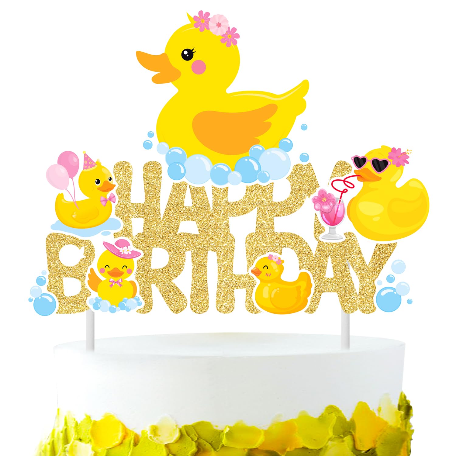 Amazon.com: Duck Cake Topper Rubber Duck Birthday Cake Topper Duck ...