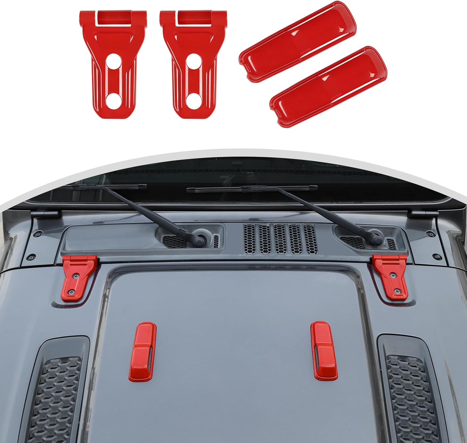 Amazon.com: CheroCar 6PCS Car Engine Hood Hinge & Hood Hinge Cover Trim ...