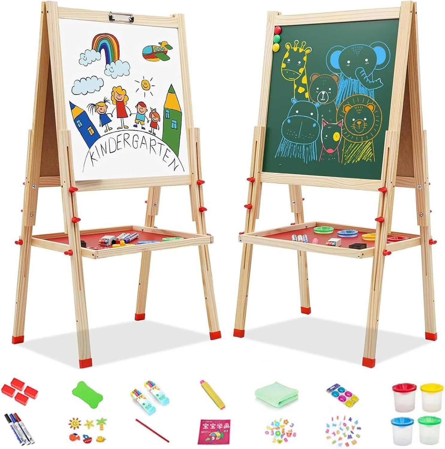 TDOO Easel for Kids,Rotatable Double Sided Easel for Adjustable ...