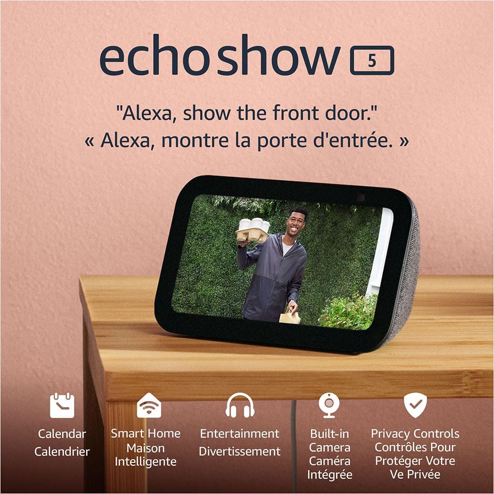 Amazon Echo Show 5 (nouveau modèle), Écran intelligent avec des basses plus profondes et un son ...