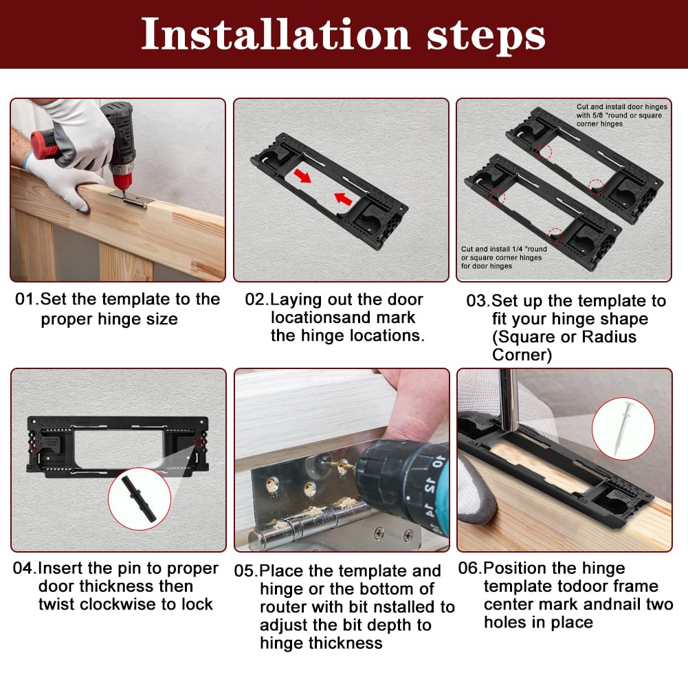 Snapklik.com : Door Hinge Jig Hinge Mortiser Installation Kit For Door ...