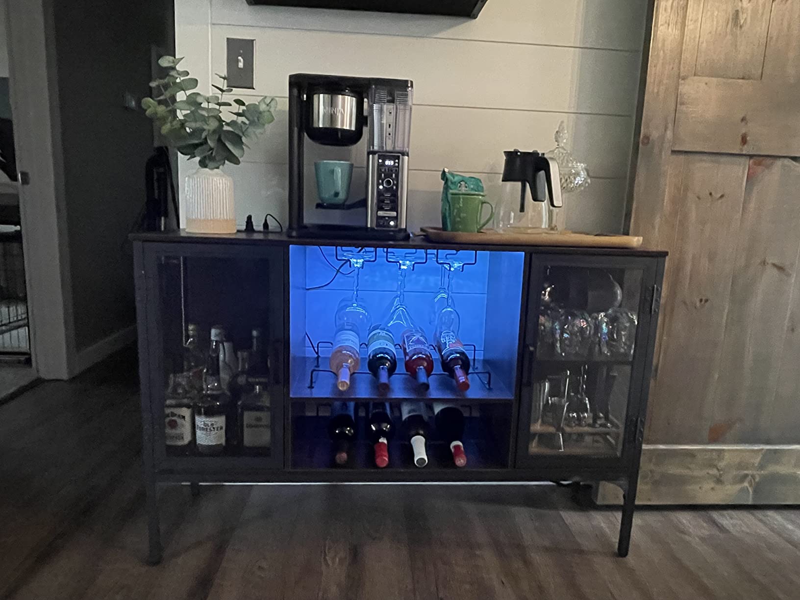 $33/mo - Finance Homieasy Wine Bar Cabinet with Led Lights and Power ...