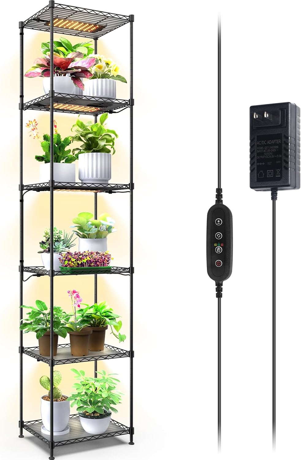 Amazon.com: Barrina Plant Stand with Grow Lights, 6-Tier Plant Shelf ...