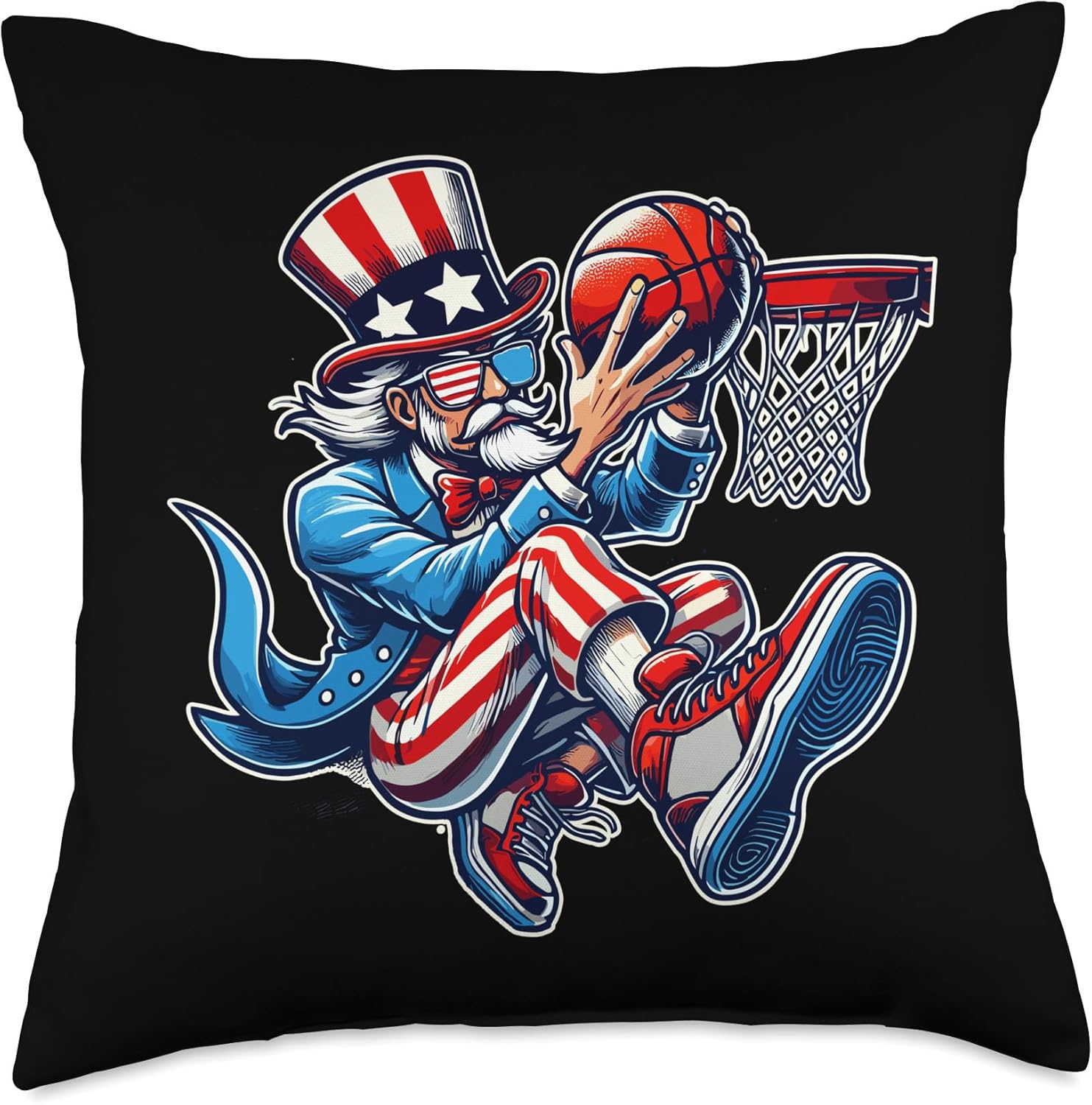 Amazon.com: Patriotic Uncle Sam Basketball Player 4th of July Sports ...