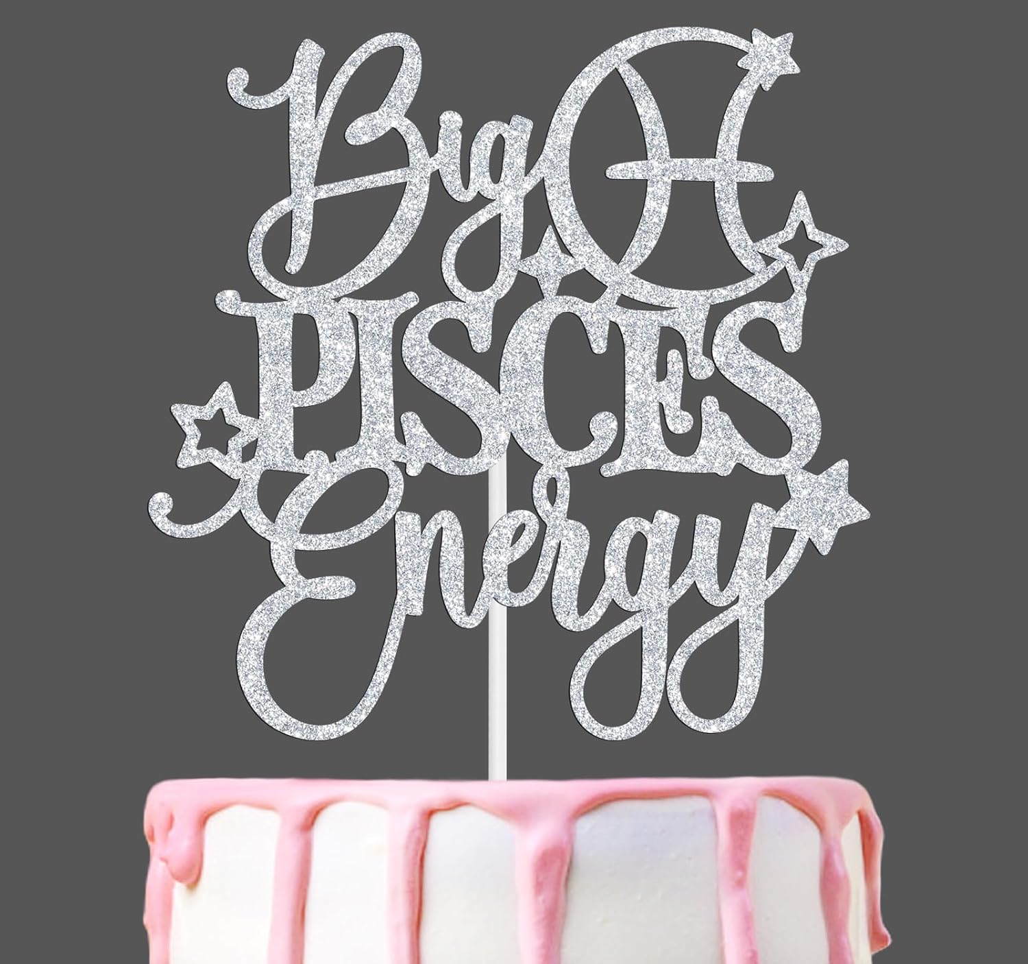 Amazon.com: Big Pisces Energy Cake Topper, Happy Birthday Pisces in ...