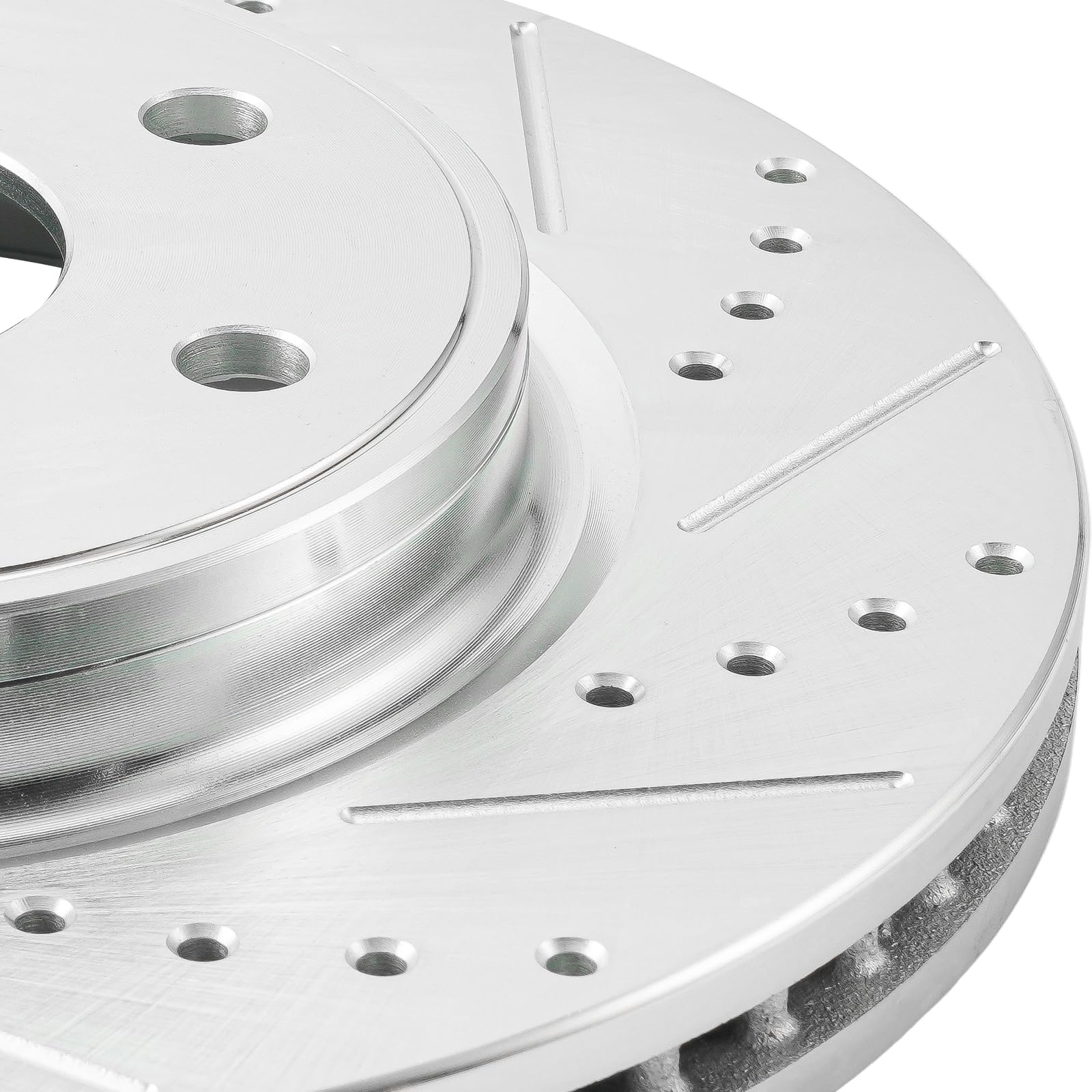 PHILTOP 55150+D1169 Front Drilled and Slotted Disc Brake Rotor and ...