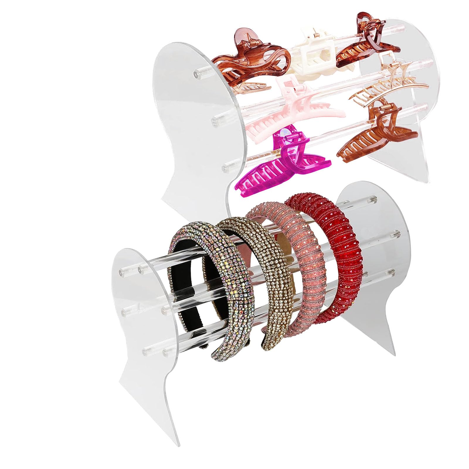Amazon.com: STUDIOMYO Clear Acrylic Headband Holder, Jewelry & Claw ...