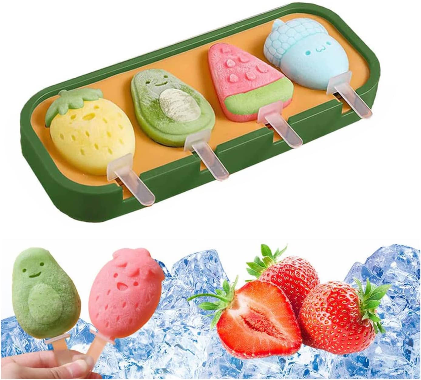 Amazon.com: Mini Popsicles Molds for Kids Baby Cute Animal Shapes 6 ...