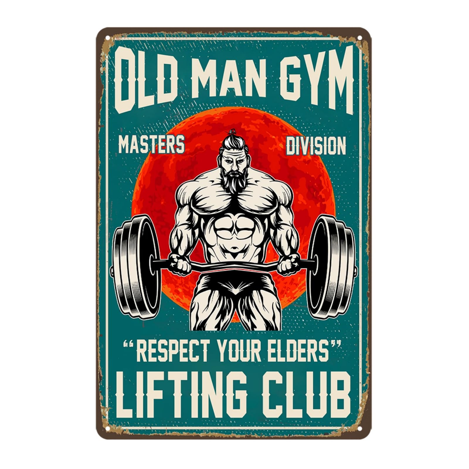 Amazon.com: Home Gym Decor Old Man Gym Sign Gym Poster Gym Vintage ...
