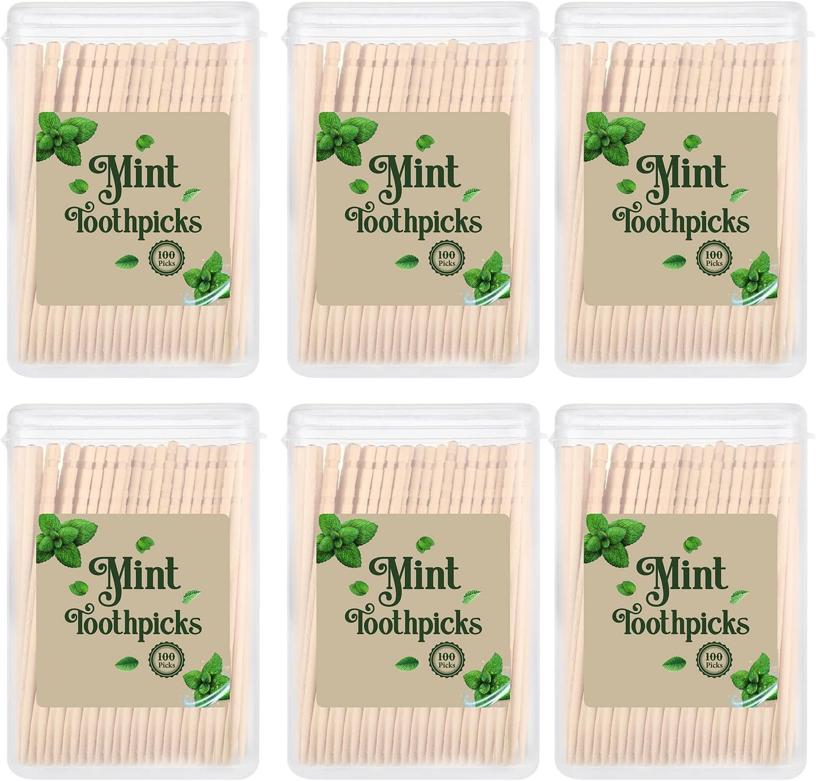 Amazon.com: 600 Pcs Bulk Mint Toothpicks Wood Toothpicks Mint Flavored ...