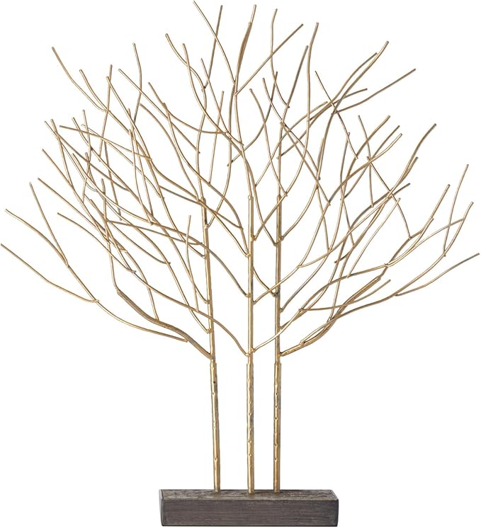 Amazon.com: Torre & Tagus 23.5" Tall Gold Big Metal Tree Sculpture for ...