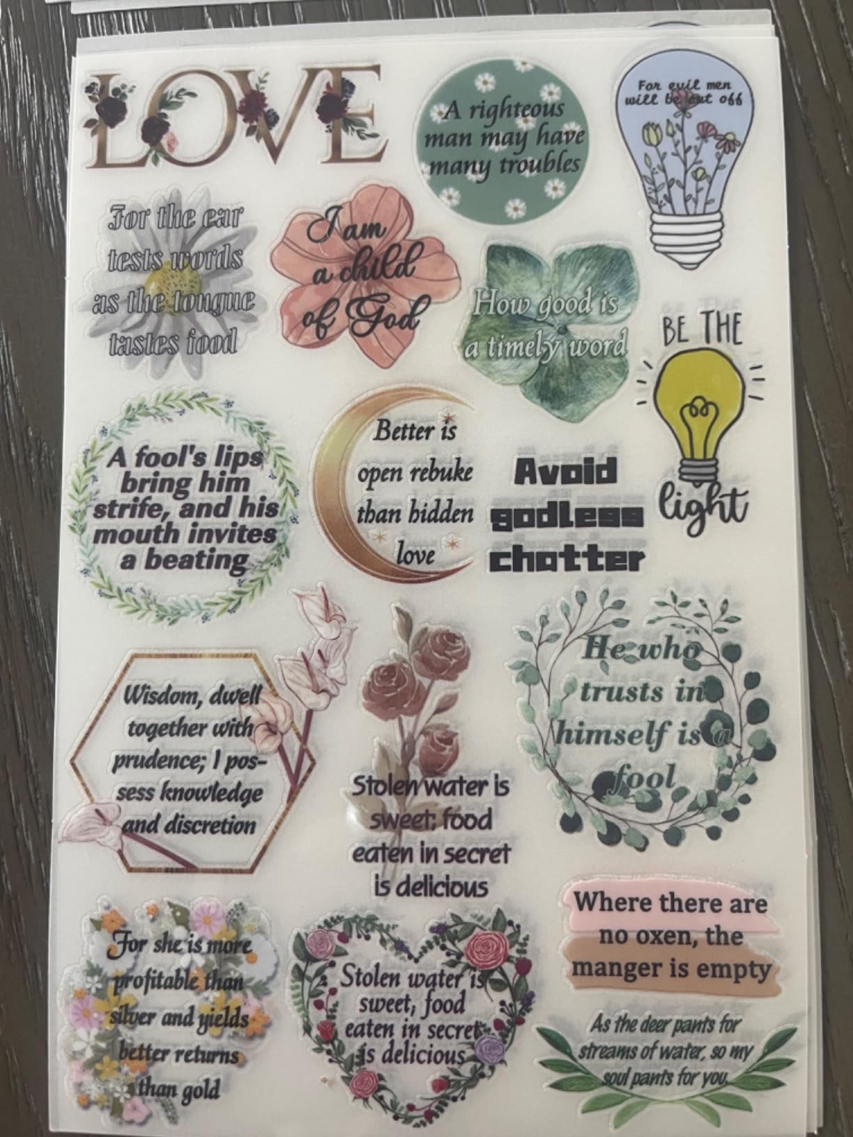 Amazon.com: WANDIC 16 Sheets Rub On Transfer Stickers Bible Theme ...
