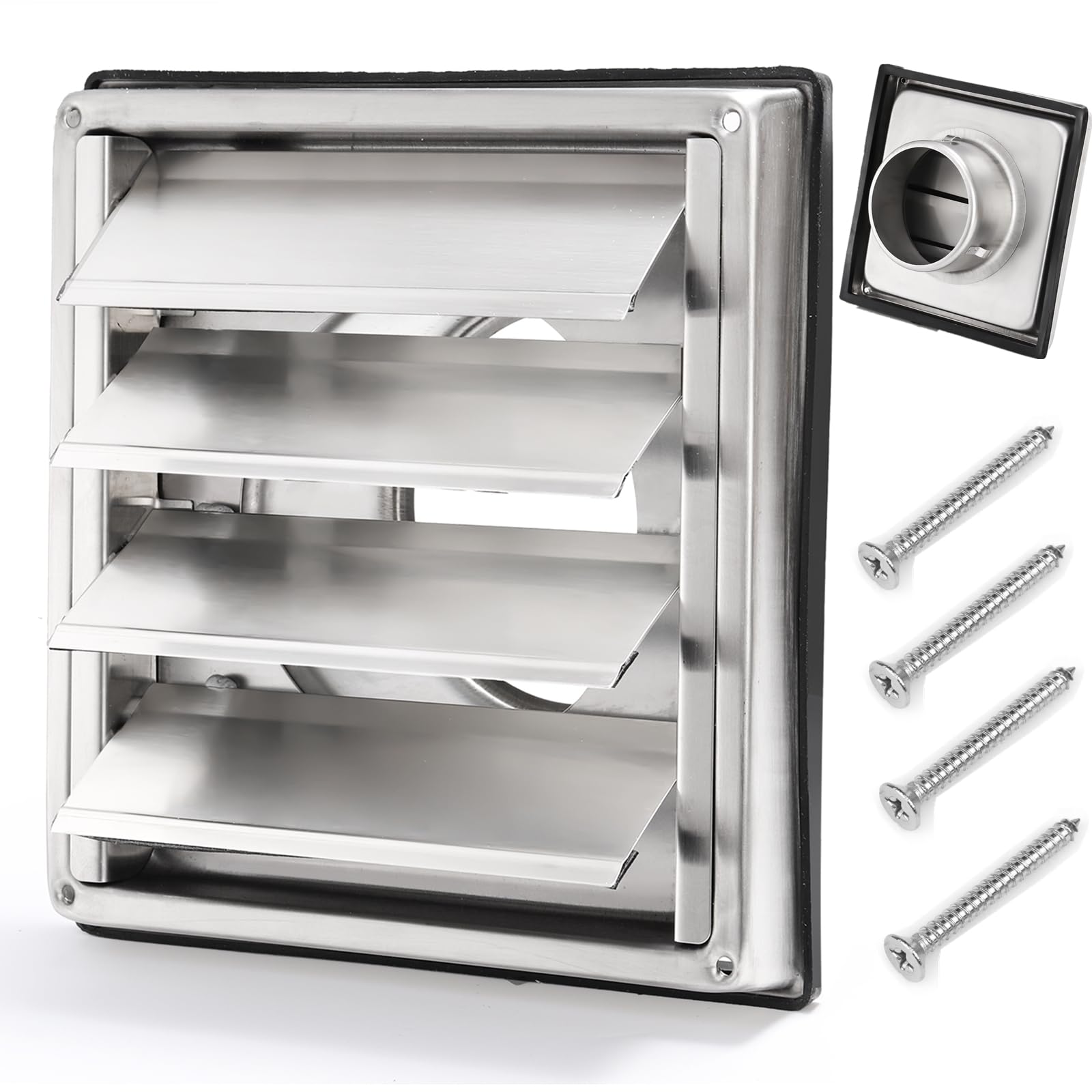 Yopay Upgrade Dryer Vent Cover Metal, 4 Inch Outside Vent Covers for ...