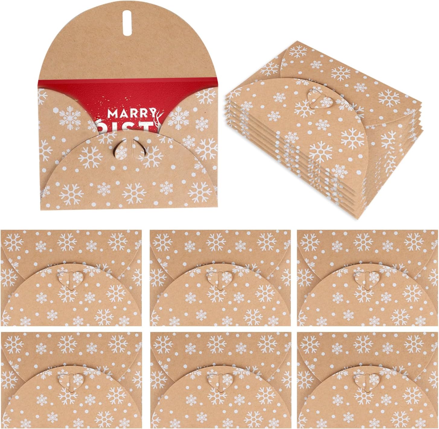 Amazon.com : DIYASY 100 Pcs Snowflake Gifts Card Envelopes, Christmas ...