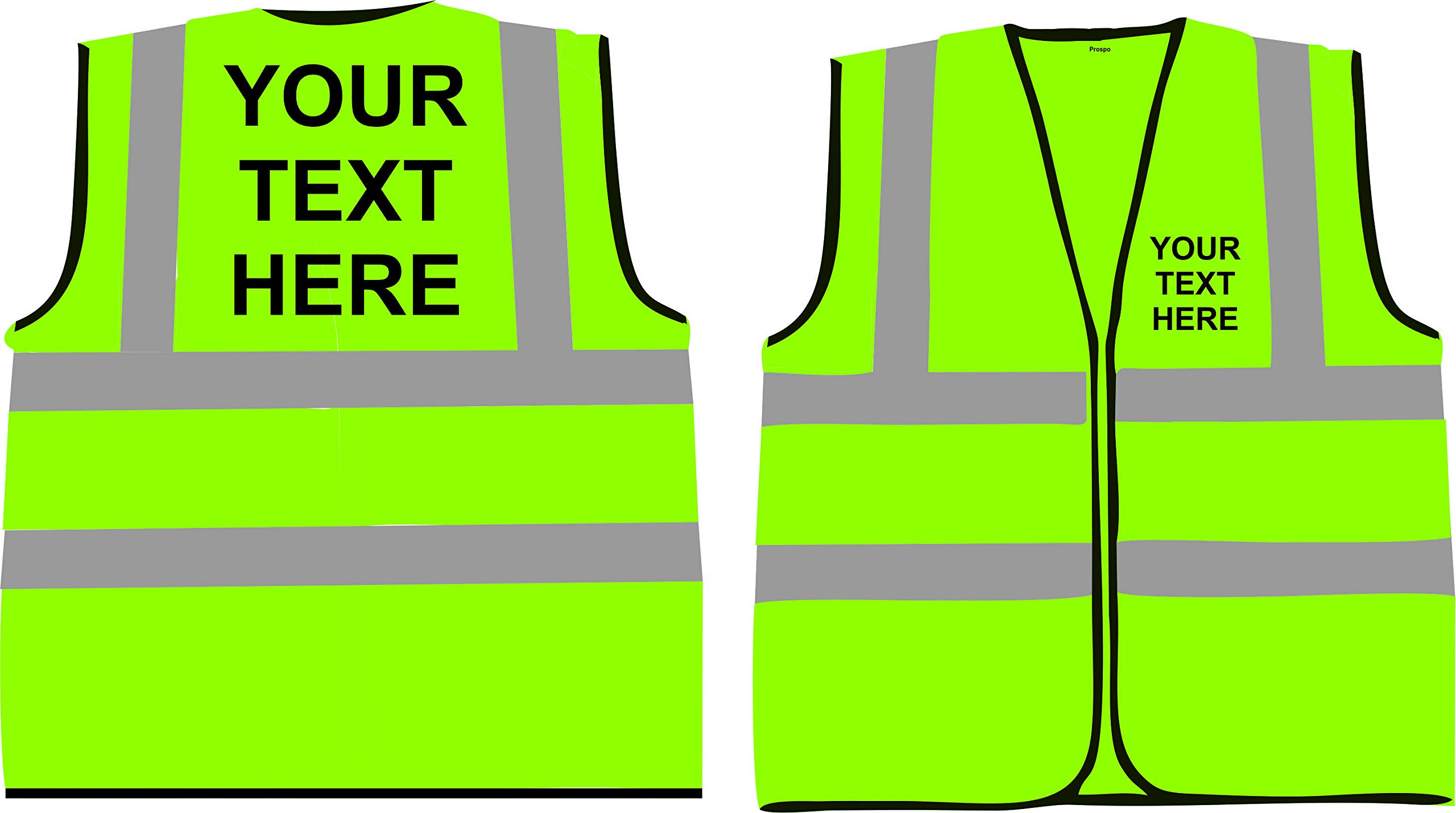 PERSONALISED HIGH VISIBILITY Hi Vis ADULTS WAISTCOAT by Prospo ADD YOUR ...
