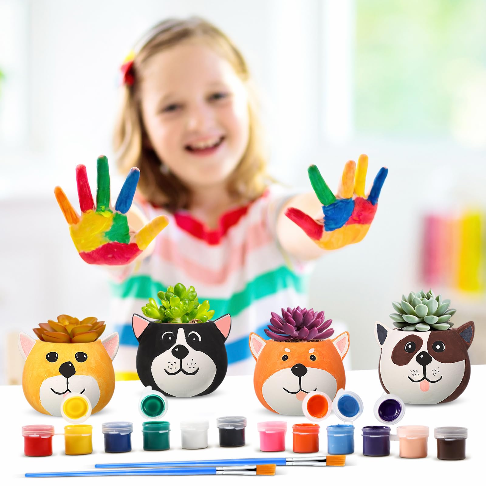 Snapklik.com : Pasimy 6 Set DIY Ceramic Succulent Planter Pots Paint ...