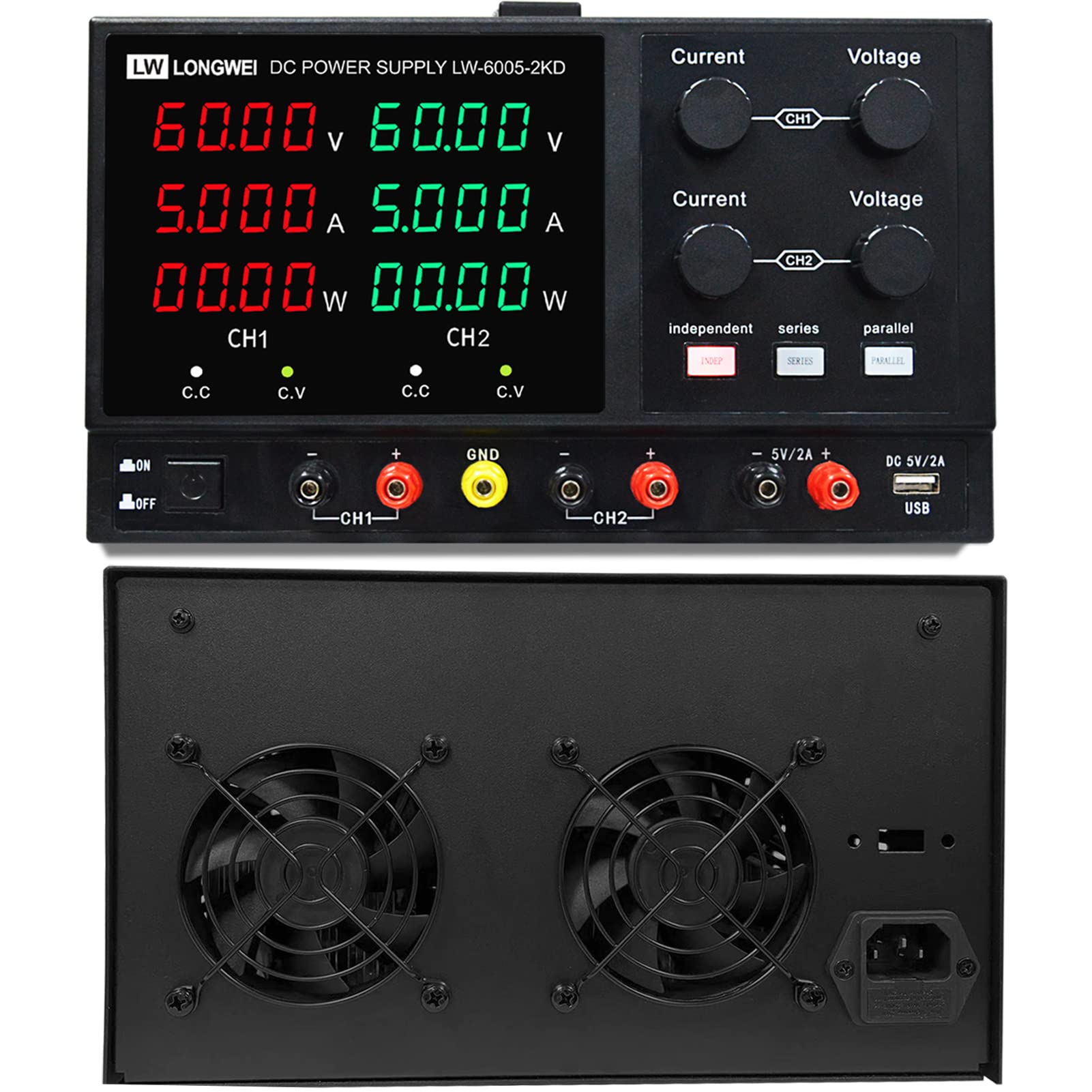 Snapklik.com : LWLONGWEI DC Power Supply Variable,4 Channels 60V 5A 2 ...