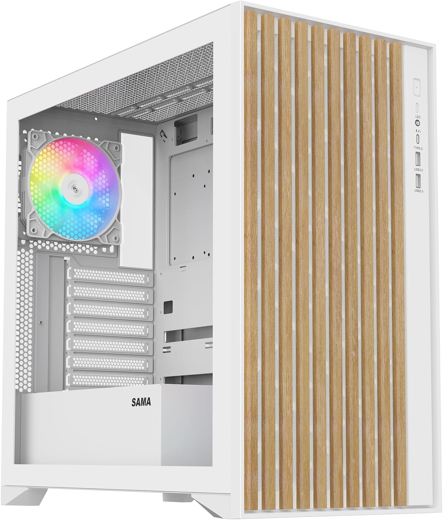 Amazon.com: SAMA V Nature Mid Tower PC Case with Genuine Walnut Wood ...