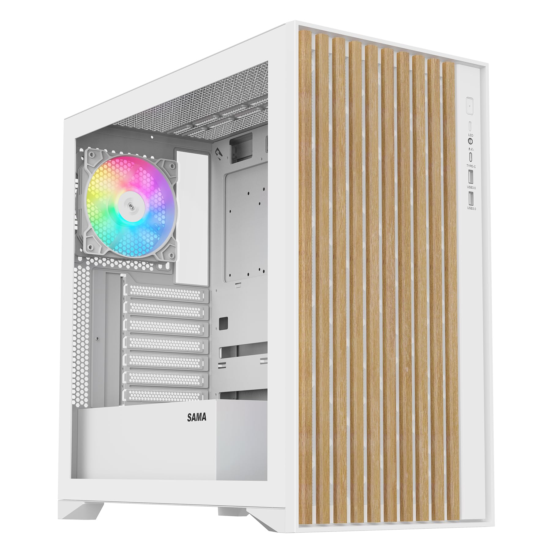 Amazon.com: SAMA ATX PC Case,Tempered Glass Mid Tower Case,Genuine ...