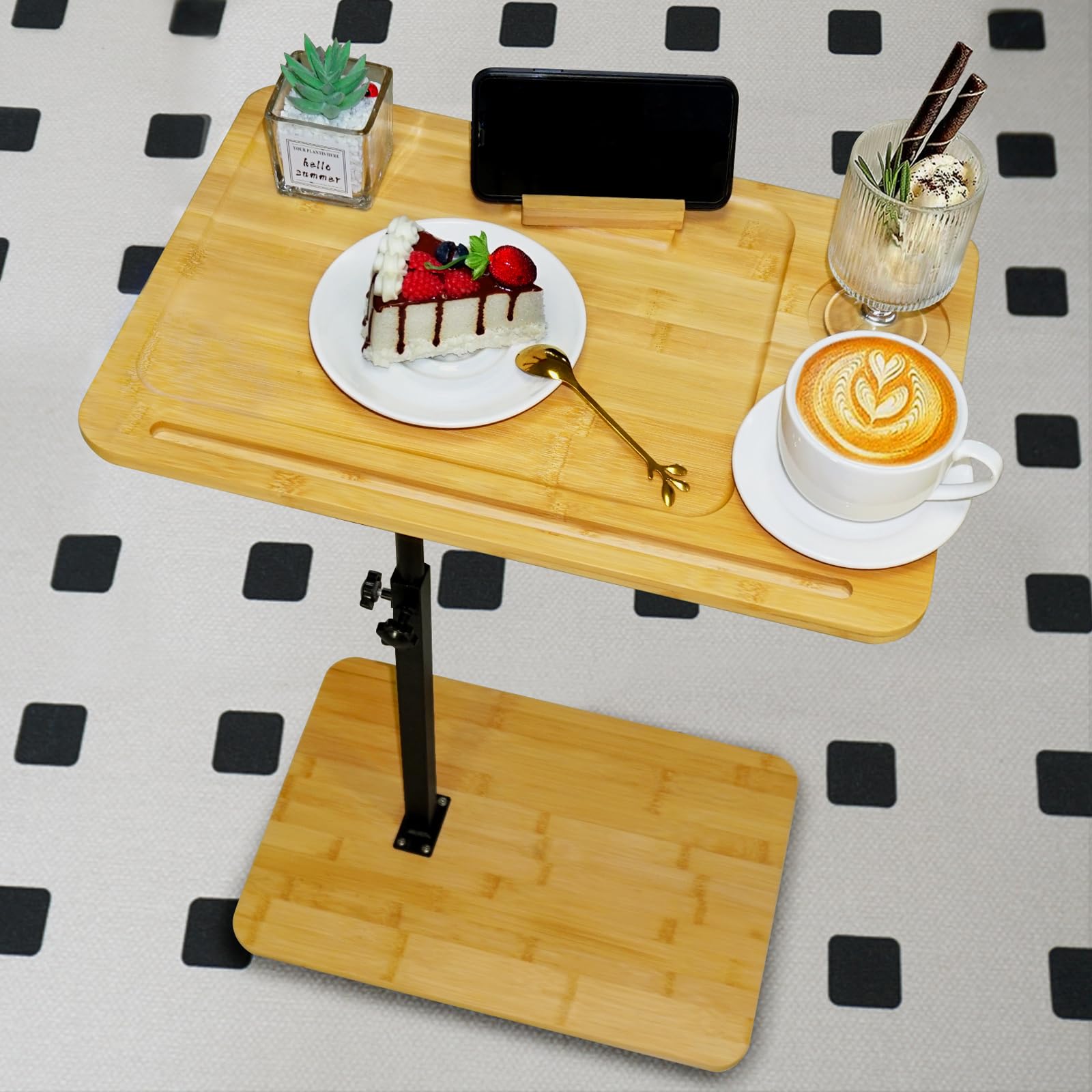 Amazon.com: TV Tray Table 360° Swivel Sofa Couch Armrest Tray Bamboo ...