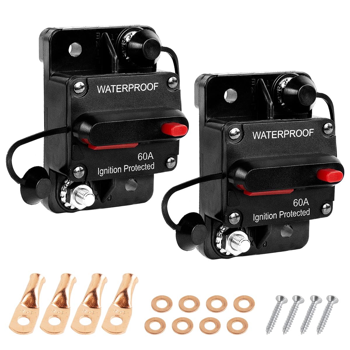 Snapklik.com : Hosyond 60Amp Circuit Breaker DC 12V-48V