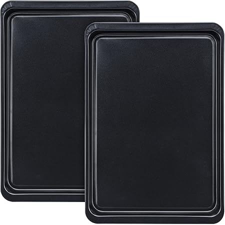 Amazon.com: Non-Stick Cookie Sheet Baking Pans - 2-Pc. Professional ...