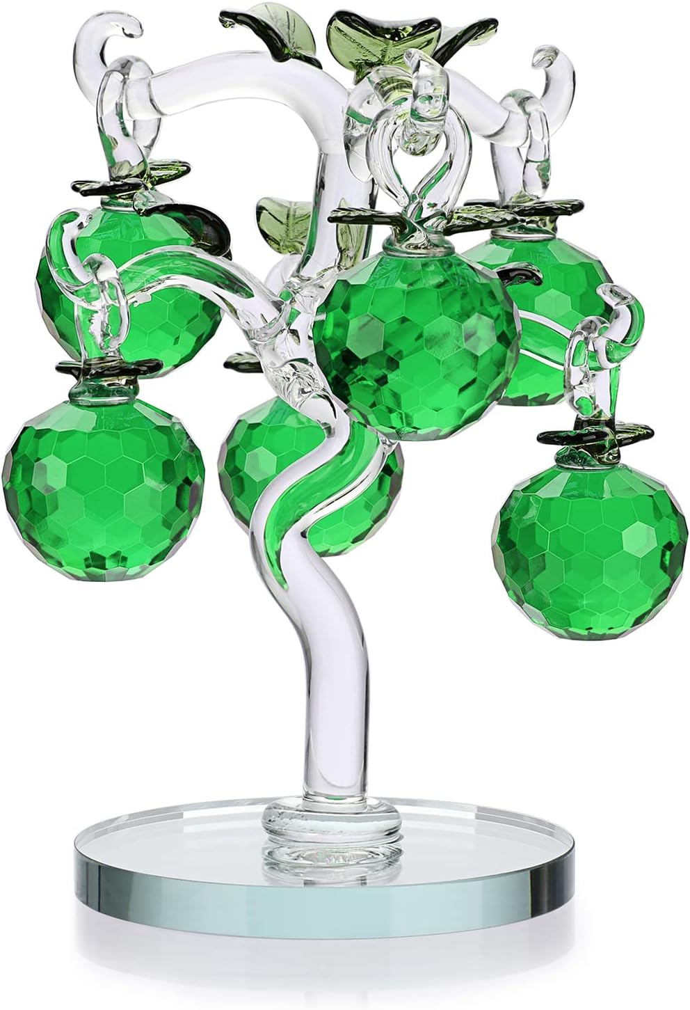 BTSKY Crystal Glass Apple Tree - Artificial Tree Figurine Ornament ...