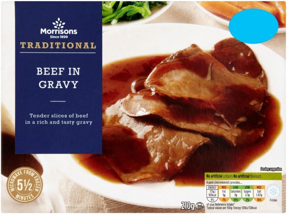 Morrisons Traditional Beef in Gravy, 210g (Frozen) : Amazon.co.uk: Grocery
