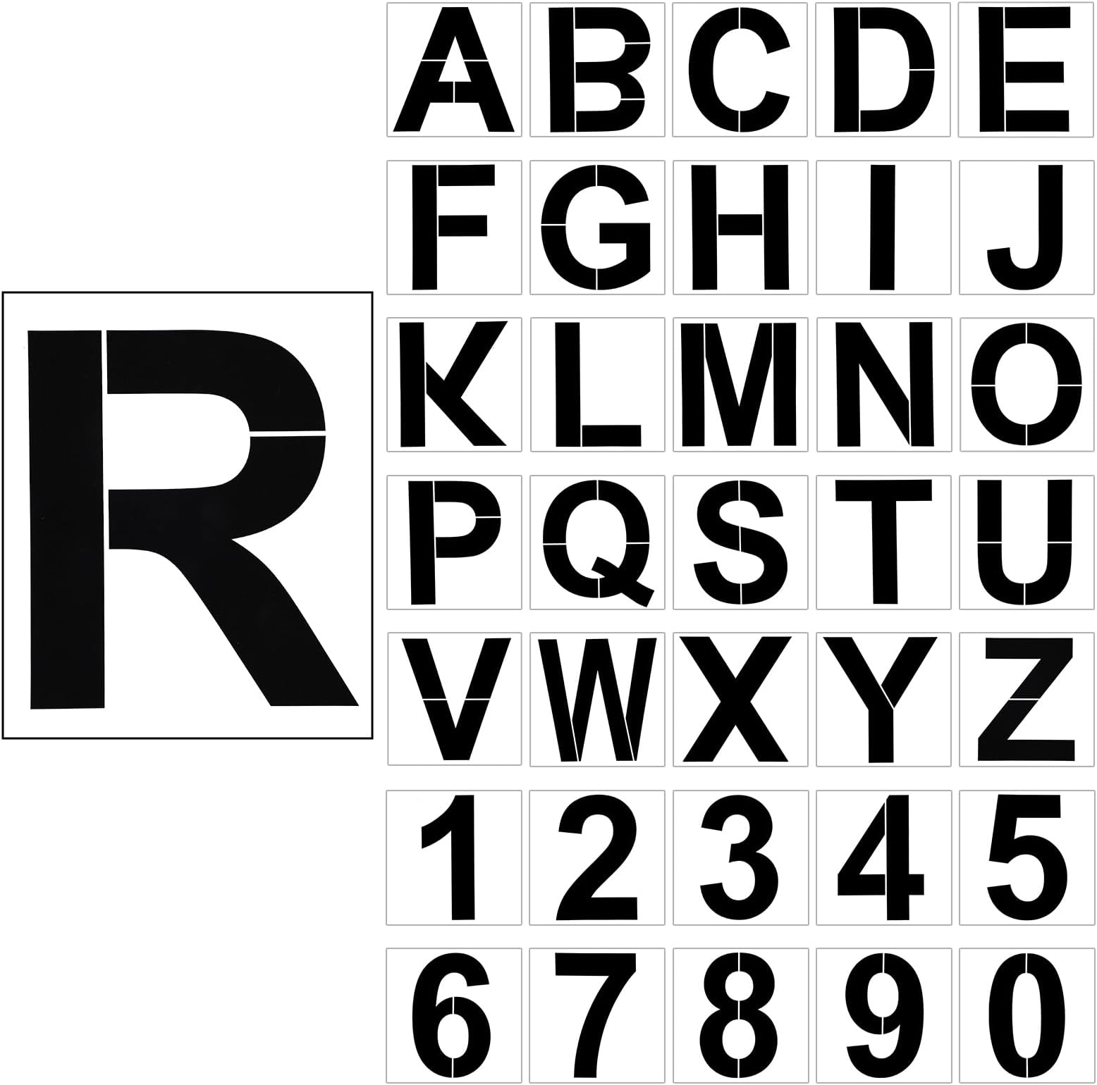 Amazon.com : 36 Pieces Large Letter Stencils Number Stencils Reusable ...