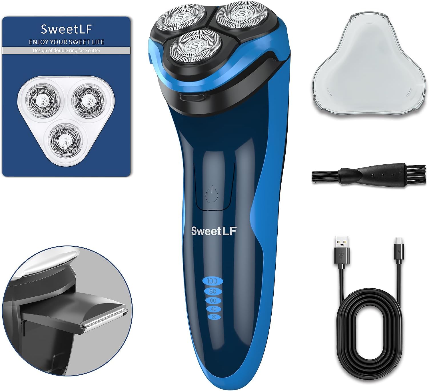 Amazon.com: Electric Shaver for Men, Flyco Rotary Electric Men's Razors Rechargeable Close ...