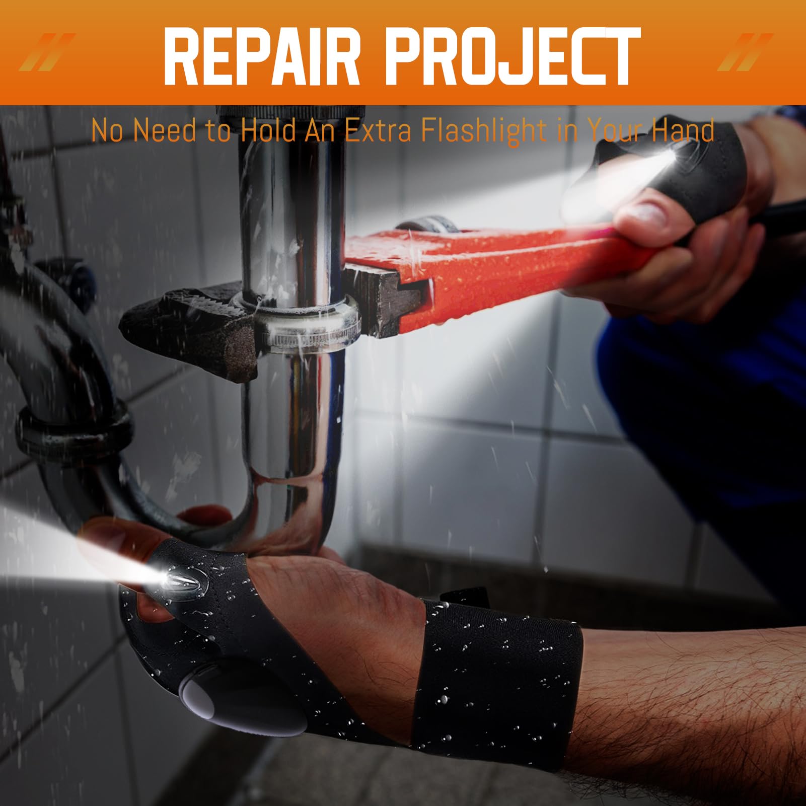 Snapklik.com : KOOPOOL LED Rechargeable Flashlight Gloves Outdoor ...