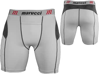Amazon.com: Marucci Elite Men's Baseball Padded Sliding Shorts w/Cup ...
