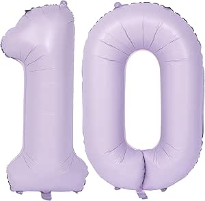 Amazon.com: 40 In Matte Purple Number Balloons Helium Foil Mylar ...