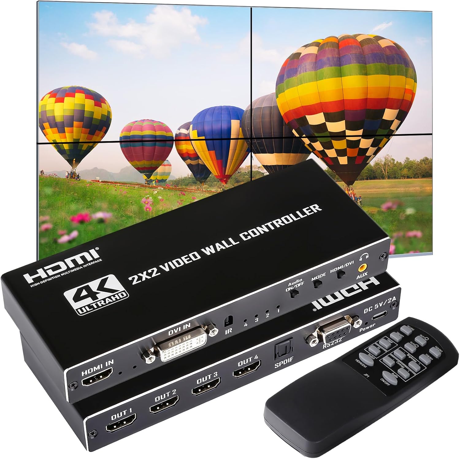 Amazon.com: HDMI 4K LED Video TV Wall Processor, 4 TV Screens into 1 ...