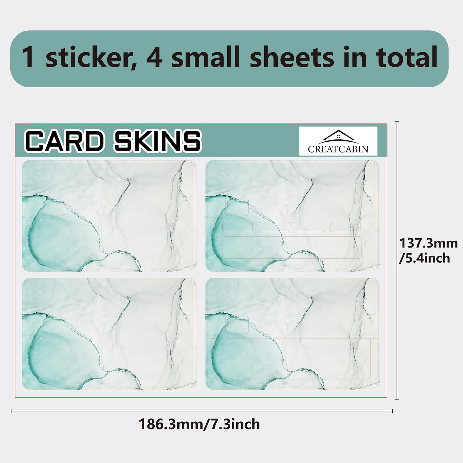 CREATCABIN Card Case Sticker, Marble Debit Credit Card Sleeves ...