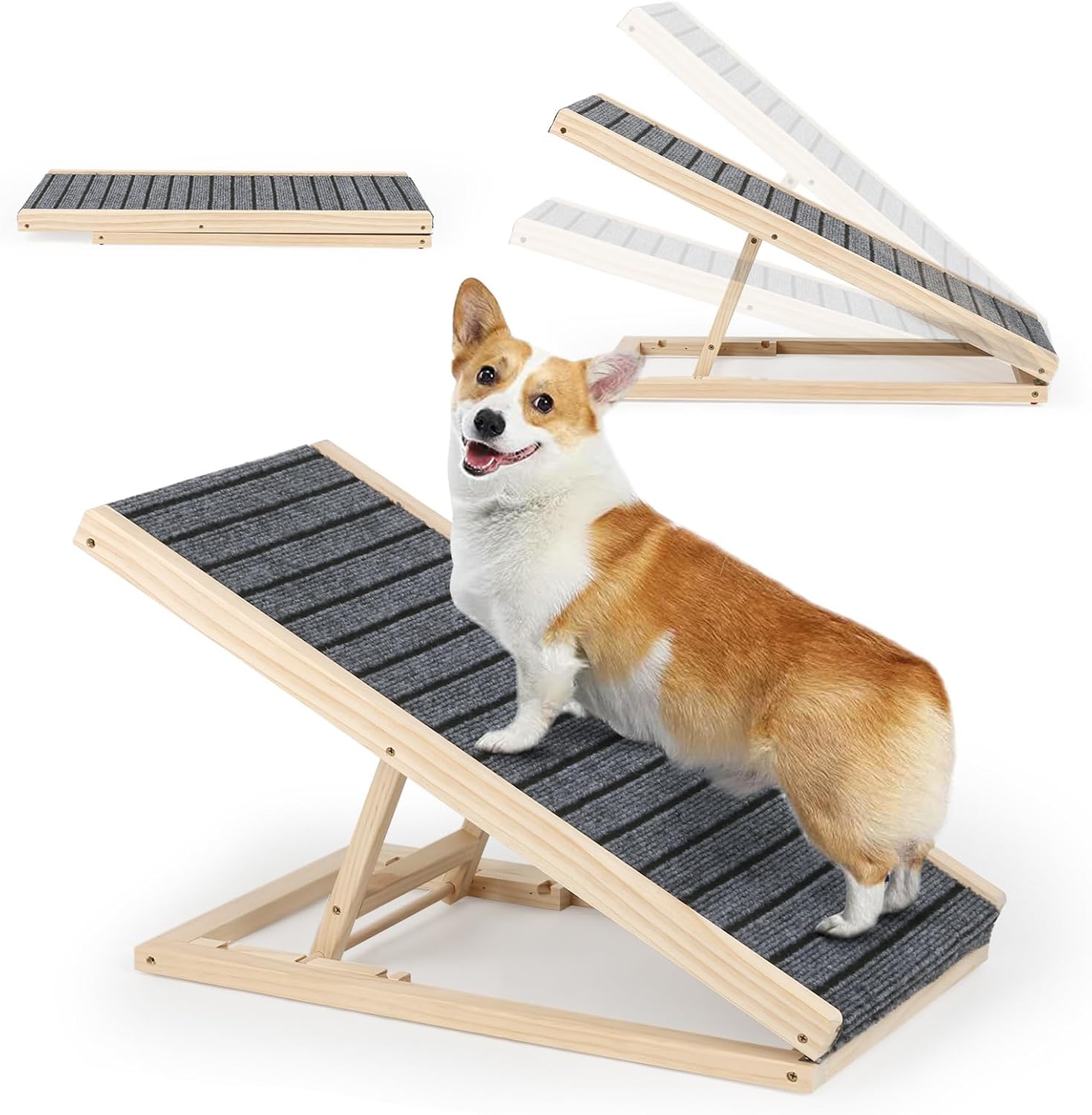 Sivomens Dog Ramp Wooden, Adjustable Ramp for Car High Bed Sofa,70CM ...