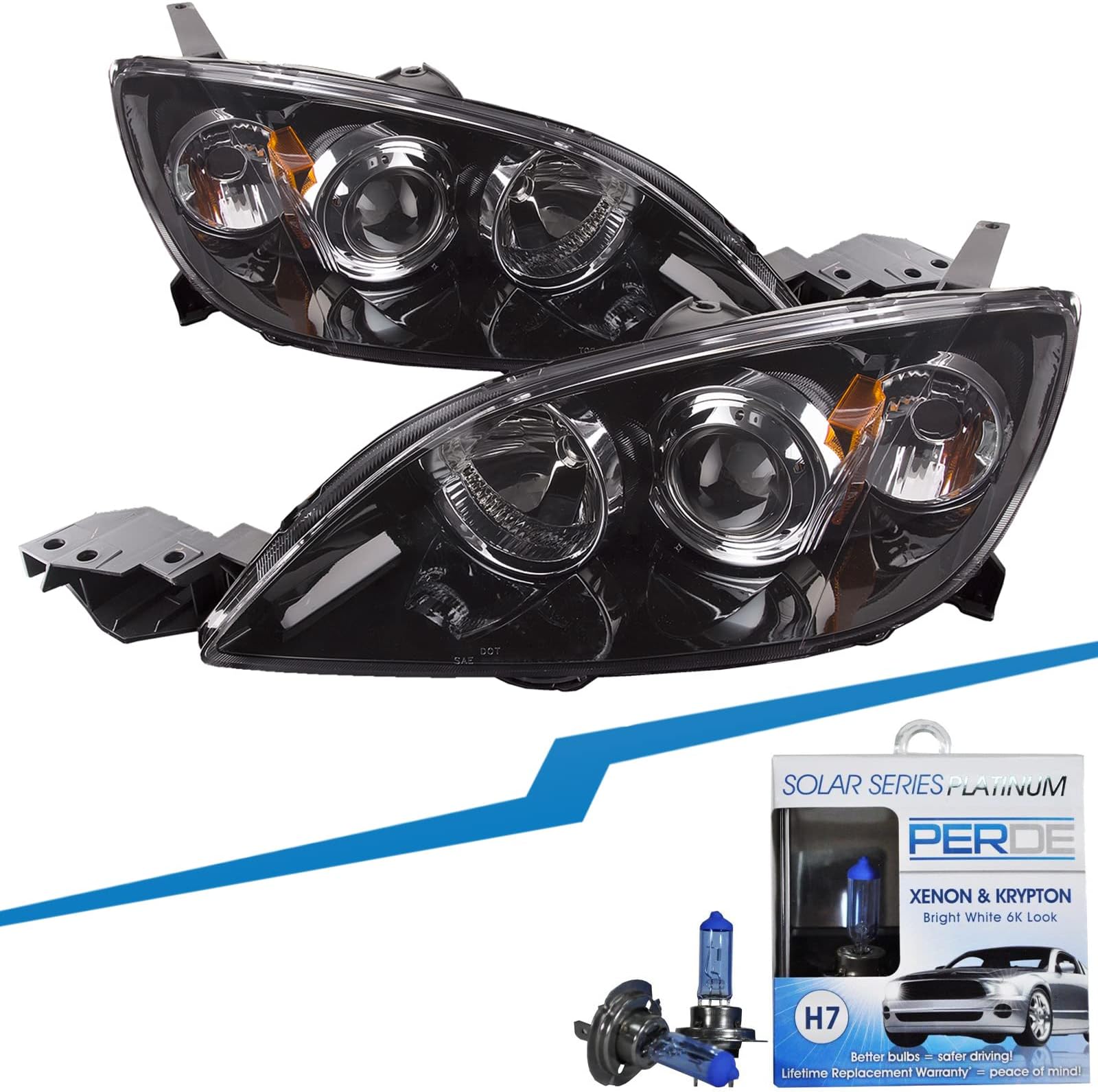 Amazon.com: HEADLIGHTSDEPOT Headlights Set Halogen Left Driver ...