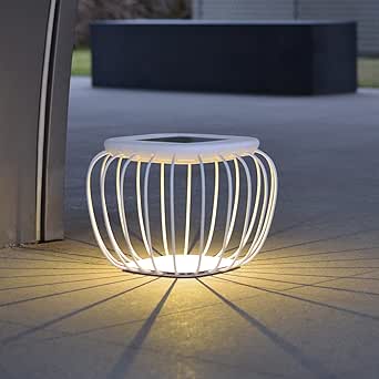 WEILAILUX 16-inch Solar Outdoor Floor Lamp Waterproof, LED Round Cube ...