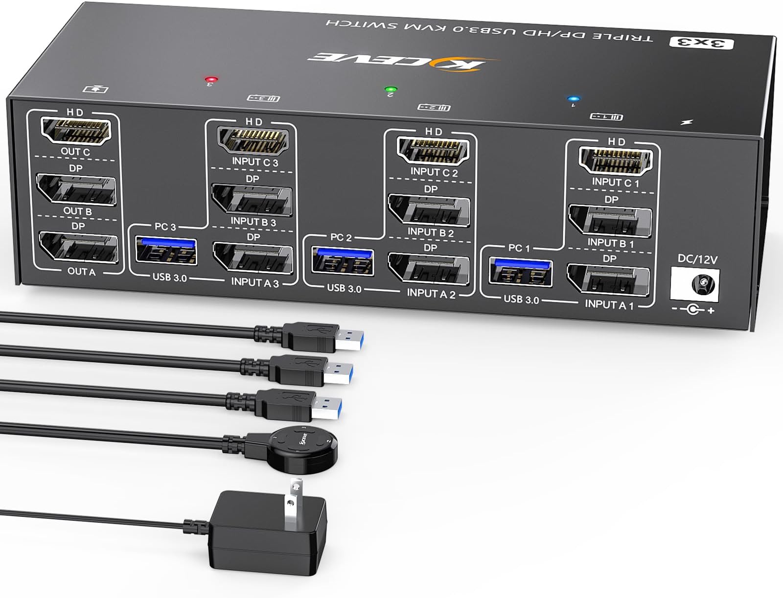 Amazon.com: CKL Triple Monitor HDMI KVM Switch 2 Port with Audio and ...
