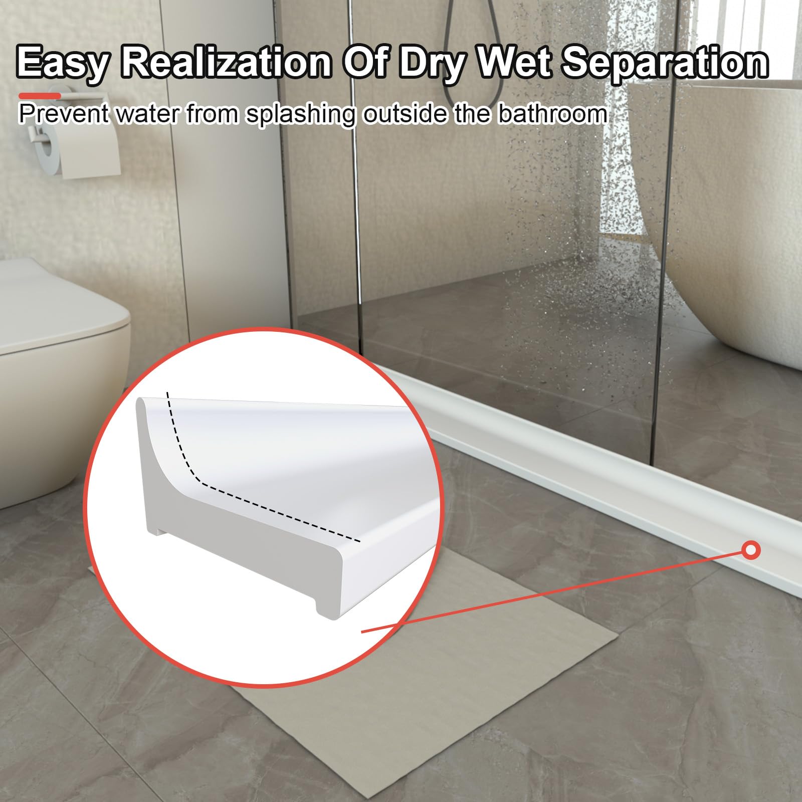 Snapklik.com : Jobon Collapsible Shower Threshold Water Dam Barrier ...
