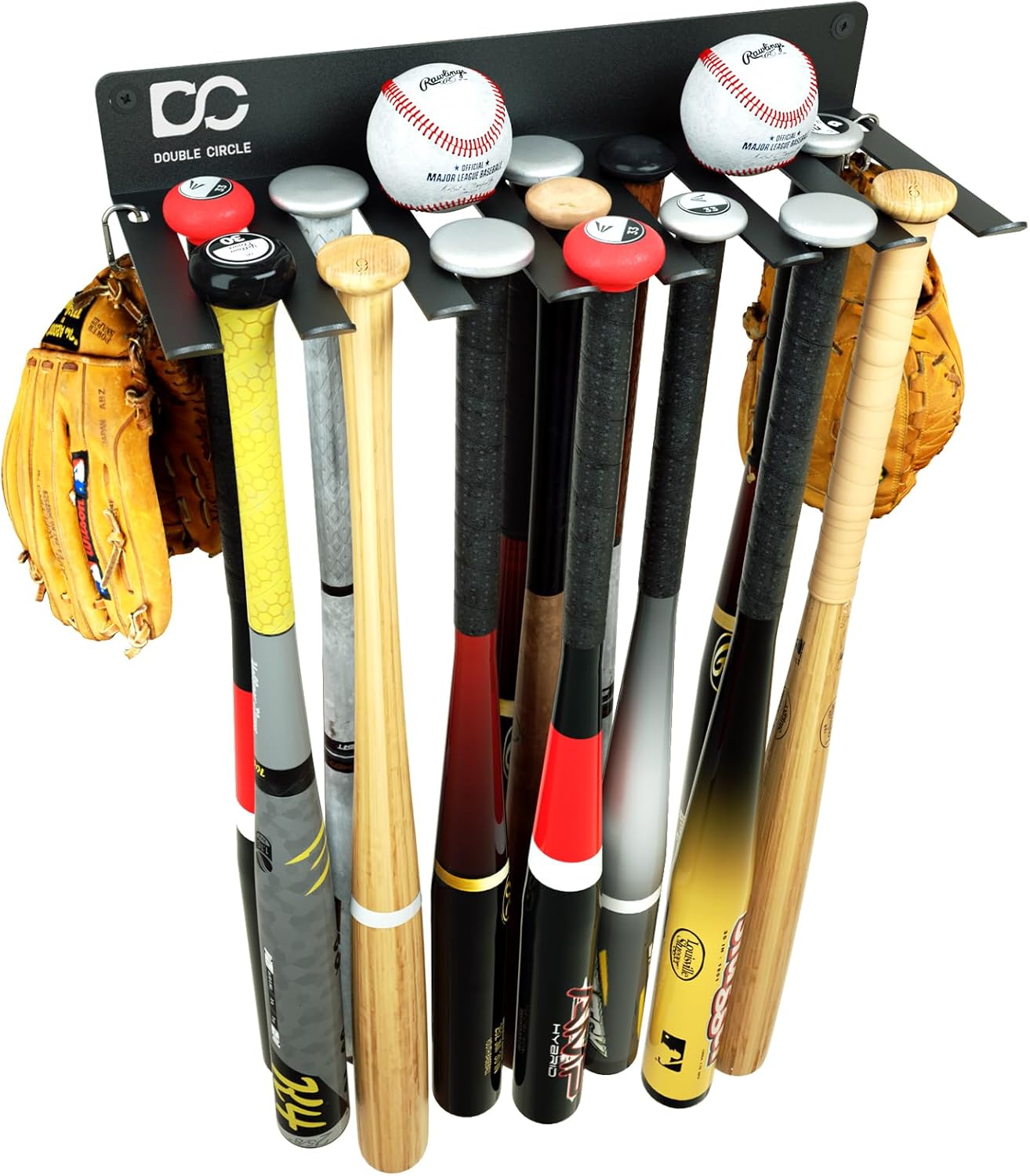 Amazon.com : Double Circle Baseball Bat Holder For Wall - Bat Rack Wall ...