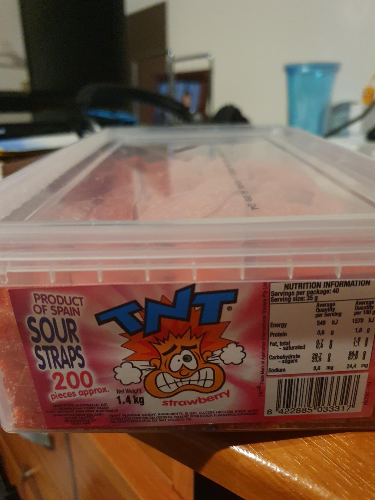 TNT Blue Raspberry Sour Straps, 200 Pieces 1.4kg : Amazon.com.au: Grocery