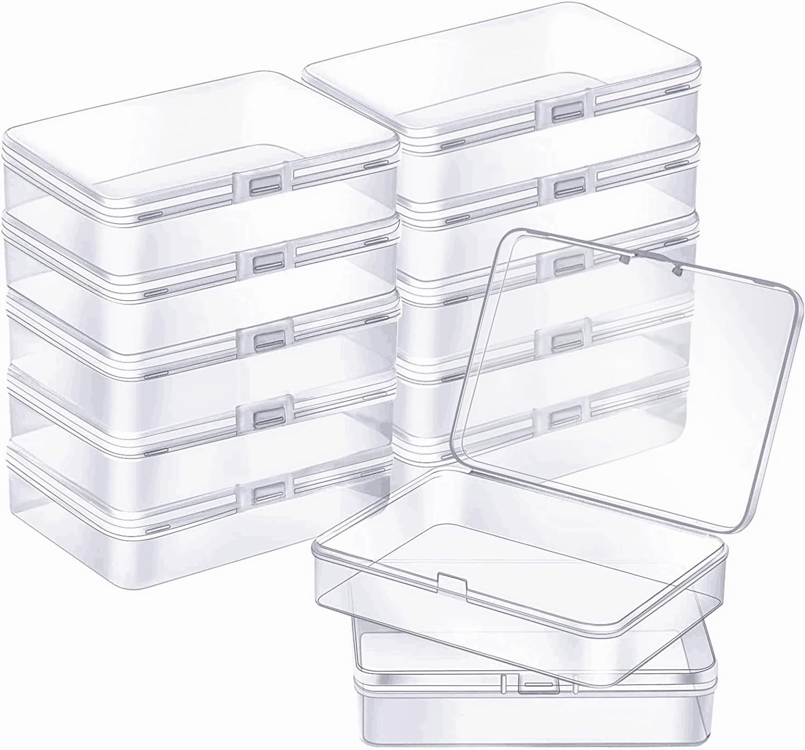 Amazon.com: Clear Hinged Plastic Box 7" L x 5" W x 1 3/4" H - 4 Pieces ...