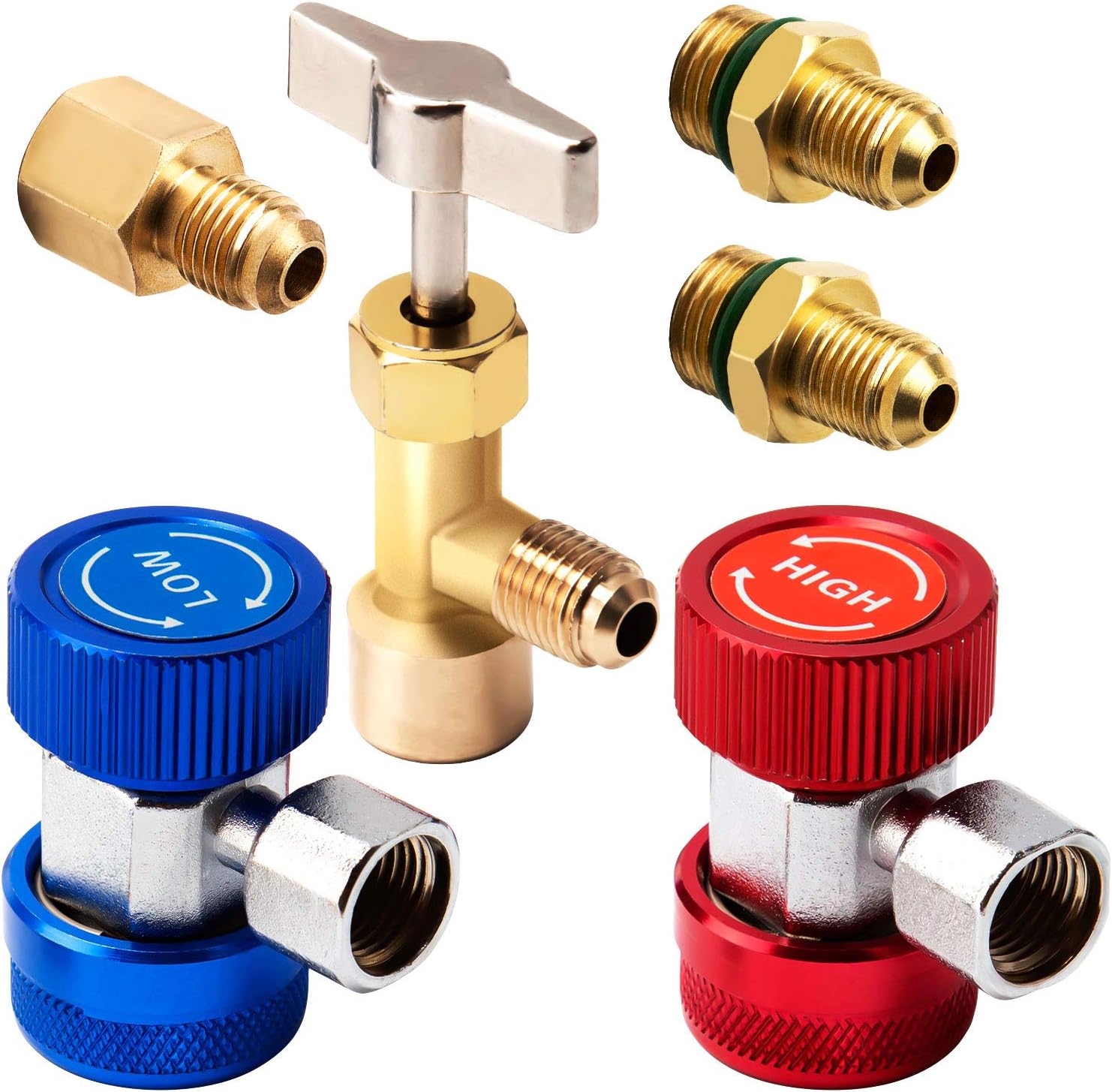 Amazon.com: Aupoko AC R134A Adapters Quick Couplers with Can Tap Valve ...