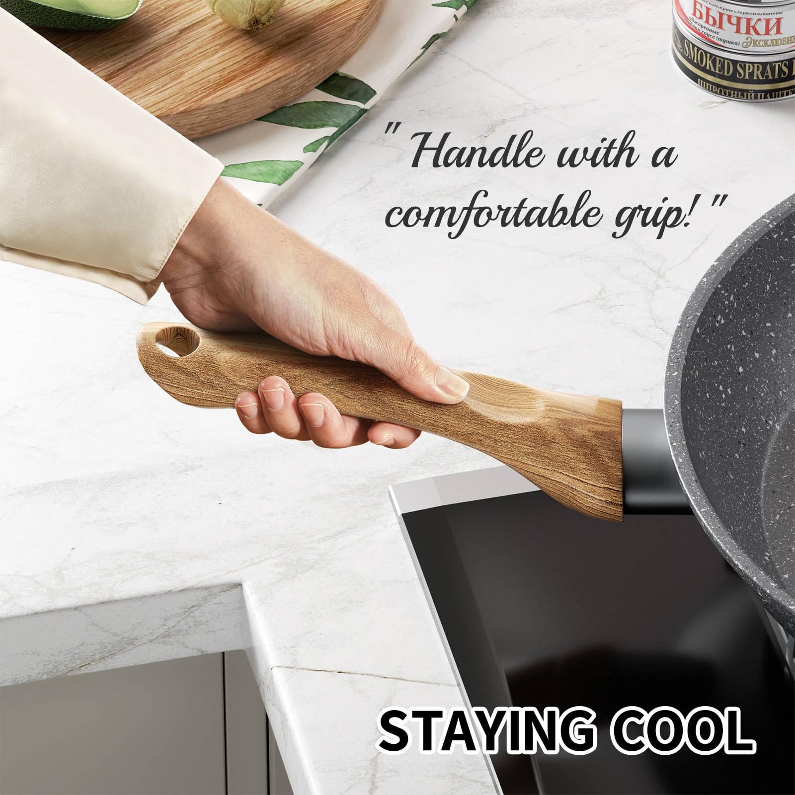 Snapklik.com : Frying Pan Nonstick 10 Inch,Granite Egg Pan Non Stick ...